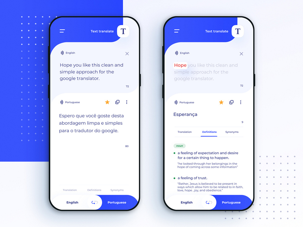 Google Translate app concept - Text Translate by Fábio Santos on Dribbble