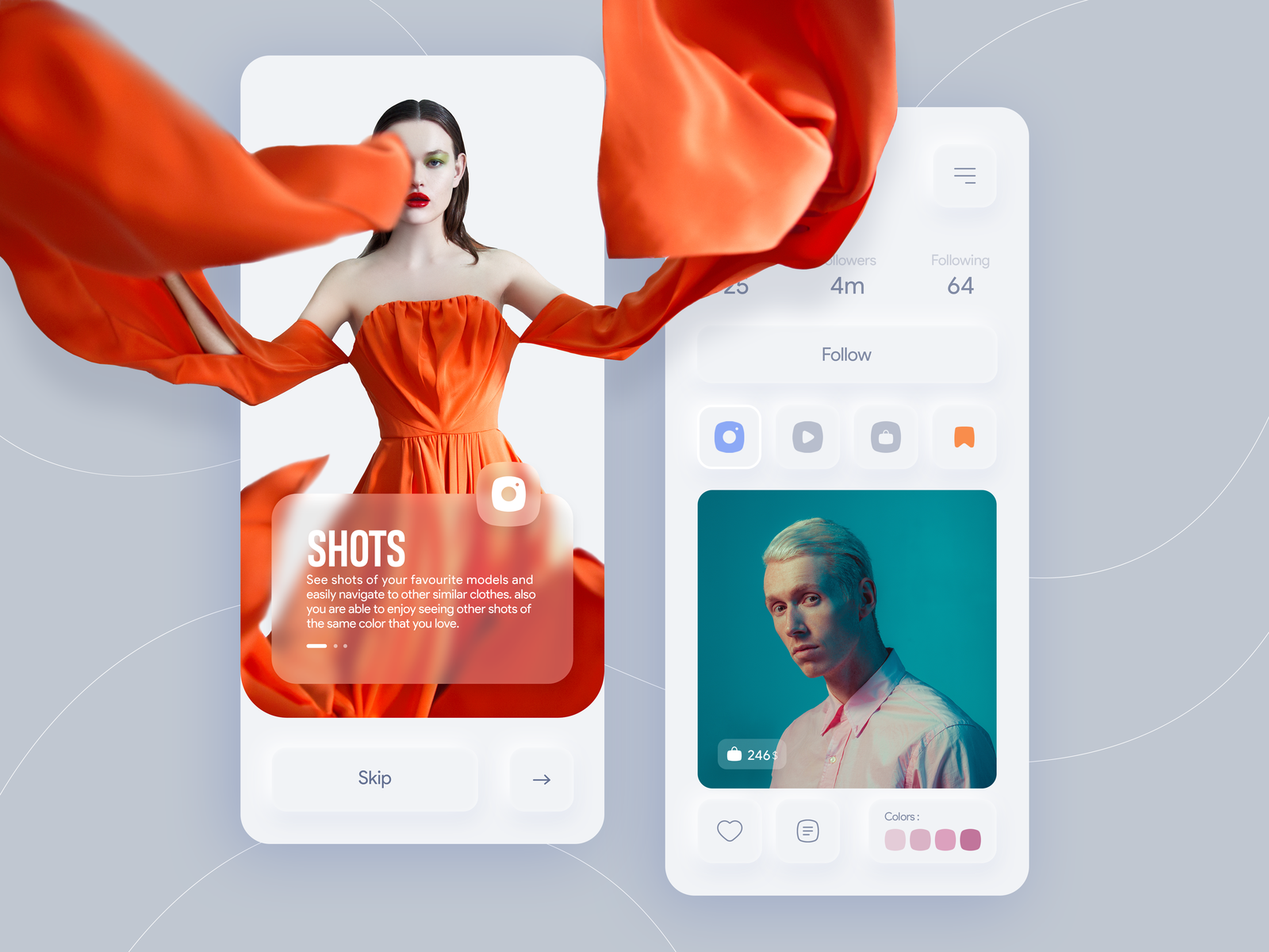 Models social app by Sina Amiri on Dribbble