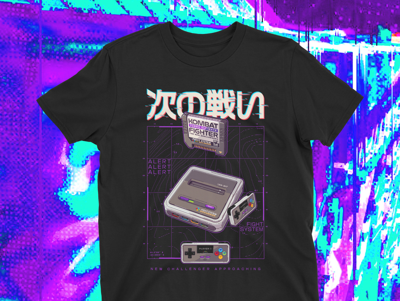 Retro Gaming Shirt: Fight System - Super Retro Colorway by Rafael ...