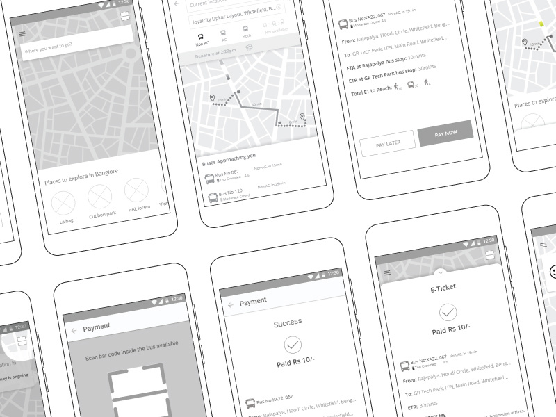 Bus Assist Wireframes by Vidyashree Todakar on Dribbble