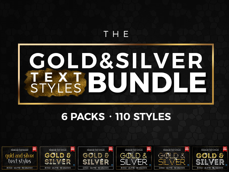 Gold And Silver Text Styles Bundle Dribble by Jonas Stensgaard on Dribbble
