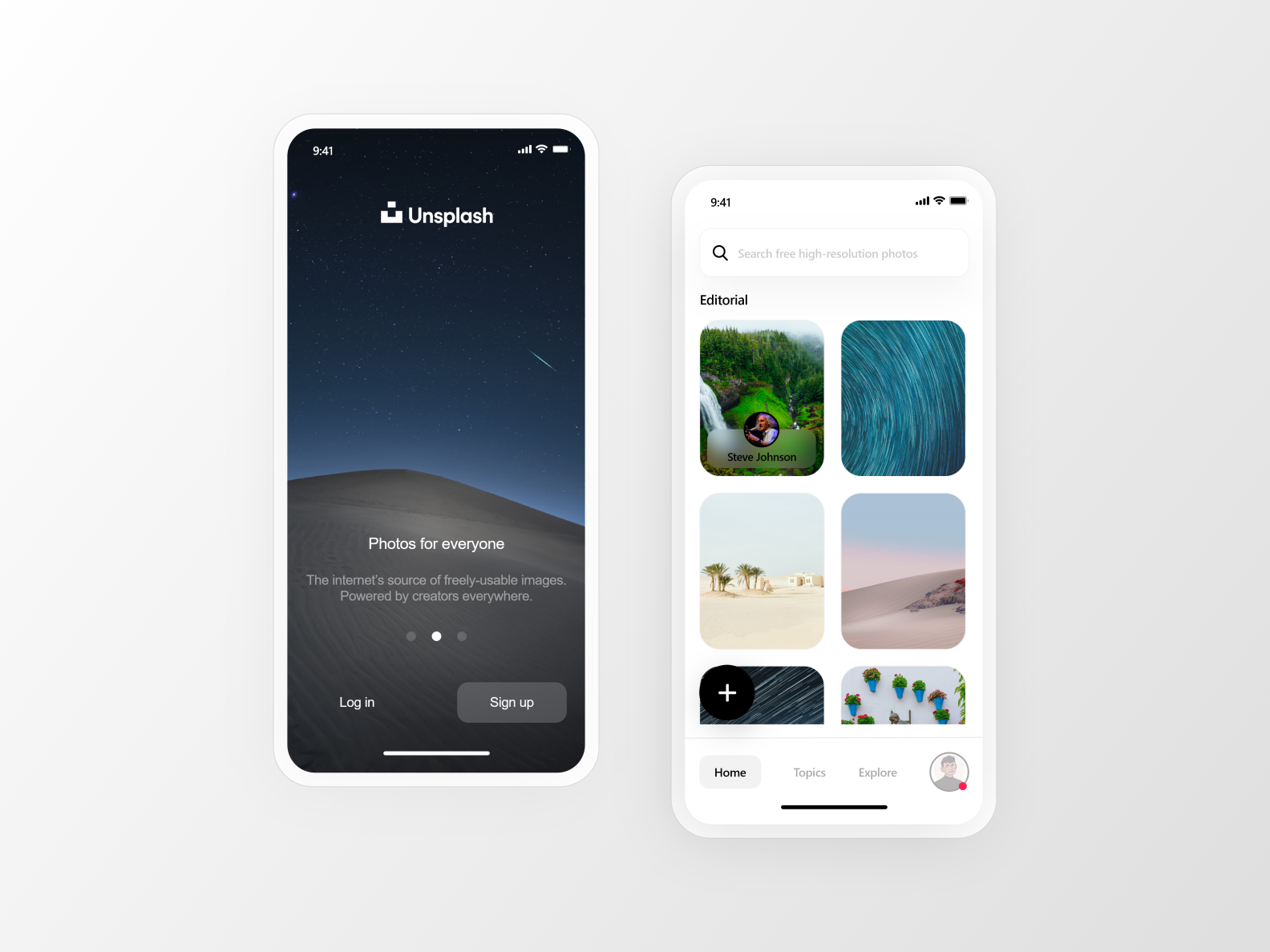 Unsplash homepage redesign by sina on Dribbble