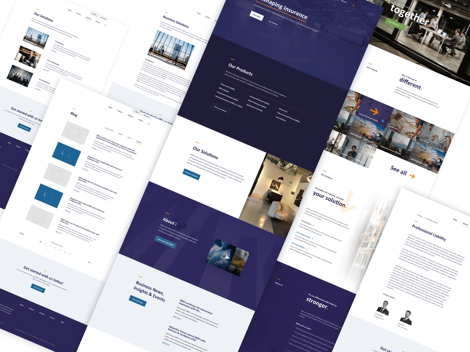 Insurance Company Layouts by Ben on Dribbble