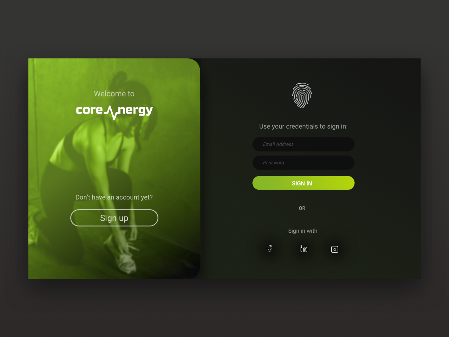 Corenergy - Web Sign in by Ana Greculescu on Dribbble