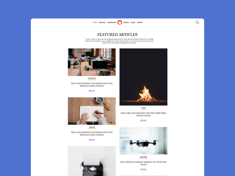Minimy - Minimal Blog Page by Rajan Shrestha on Dribbble