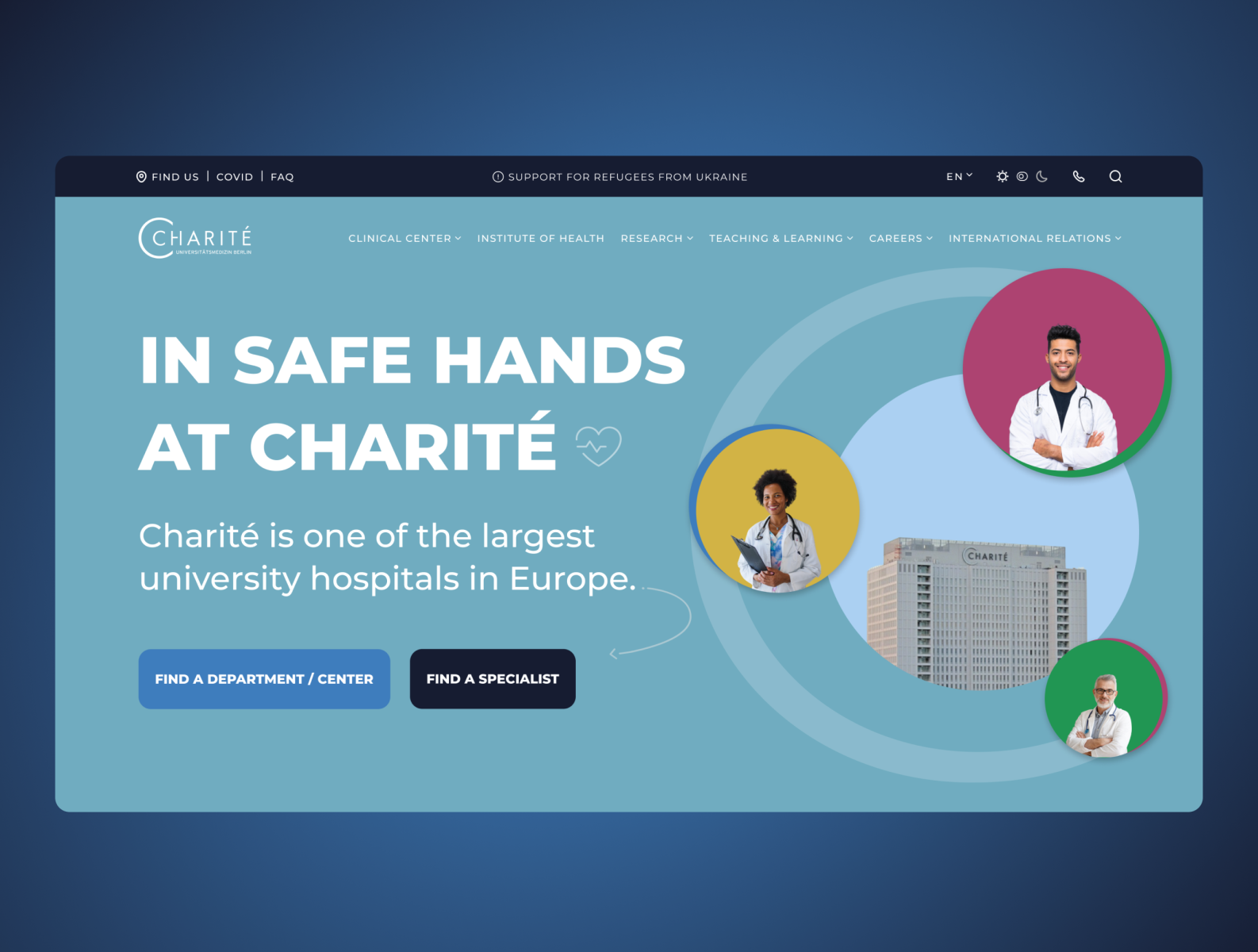 Charité university hospital - Website design by Yevgeniia Galushchak on ...