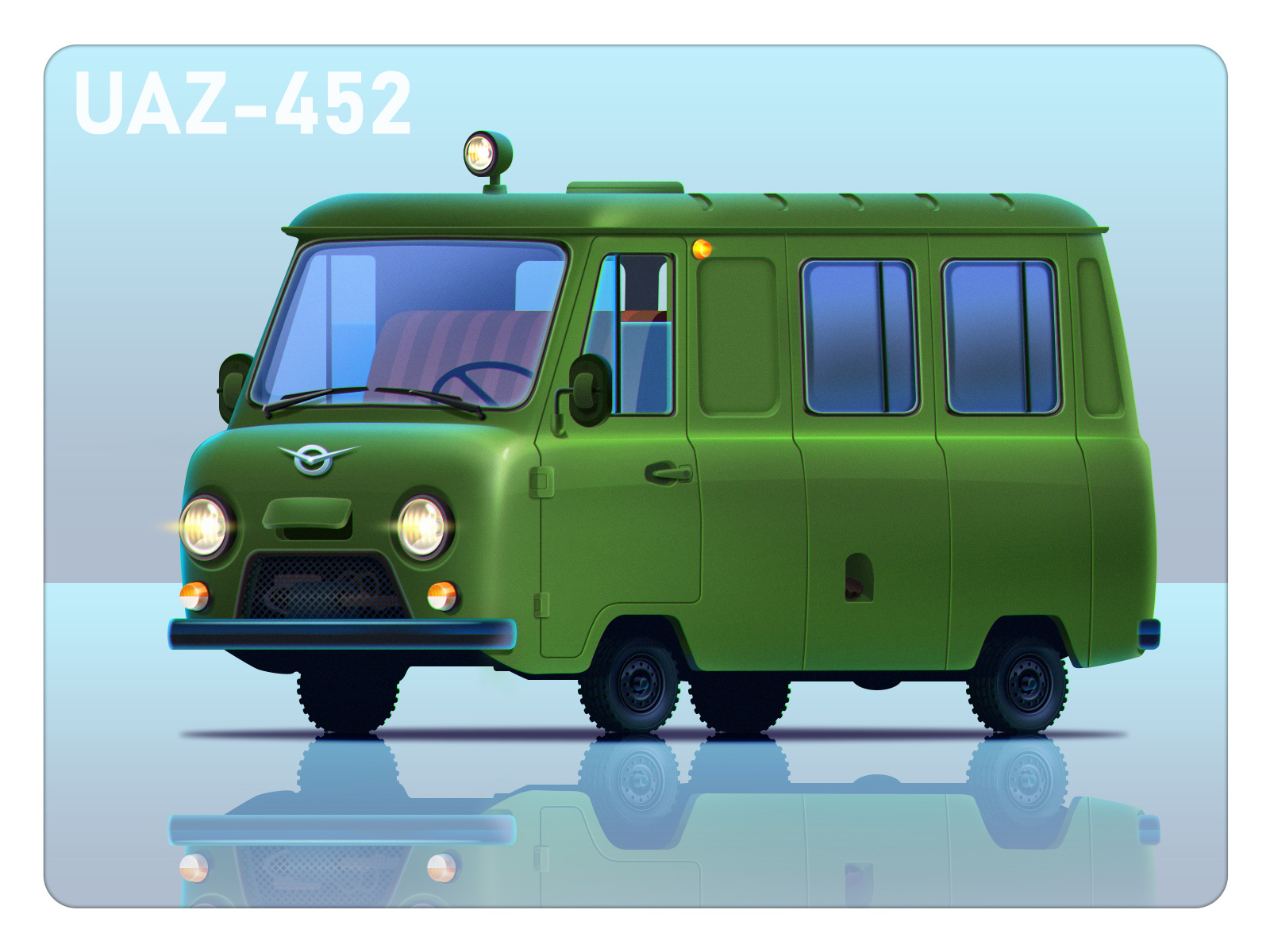 Stylized Soviet Car: Uaz-452 by Boris on Dribbble