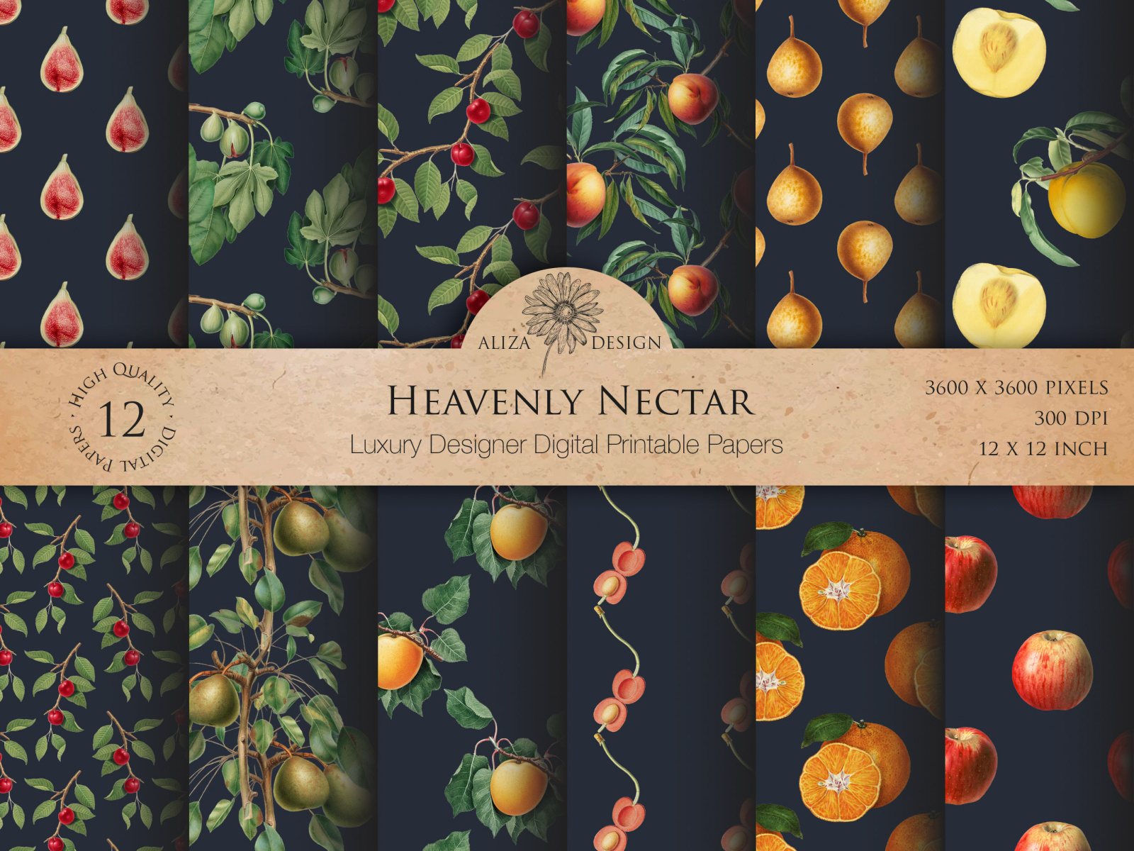 Heavenly Nectar Collection Seamless Patterns by Aliza Designs on Dribbble