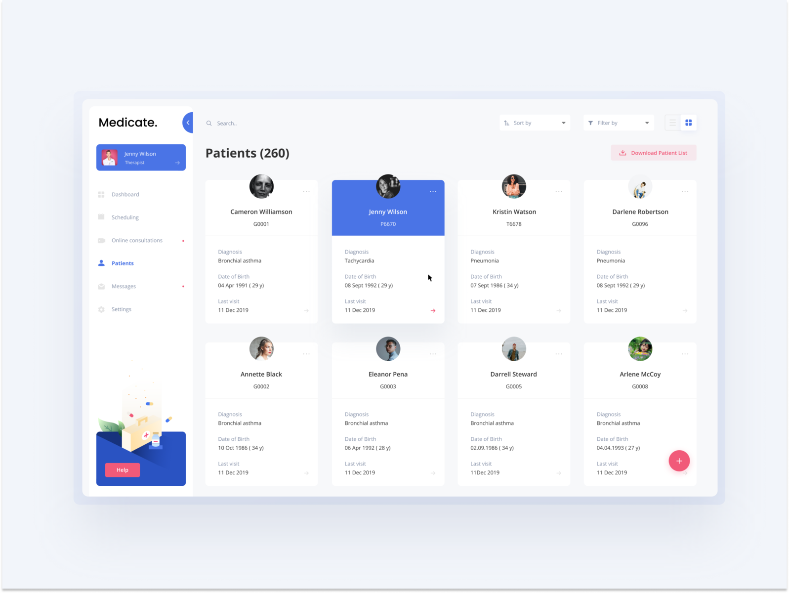 Patient List by Marina Ladzhun on Dribbble