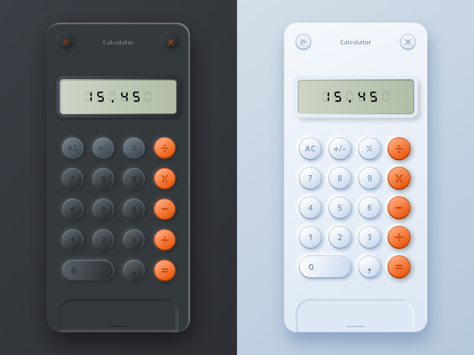 IOS Calculator Dark Light Mode by Hussein for Valor Software on Dribbble