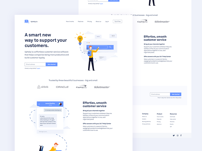 Customer service Landing Page by Tom Brusselaars on Dribbble