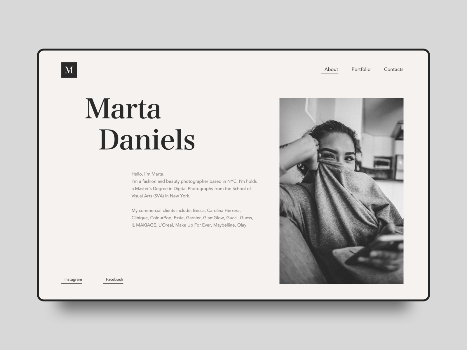 About Page For Portfolio Photographer Site By Egor On Dribbble
