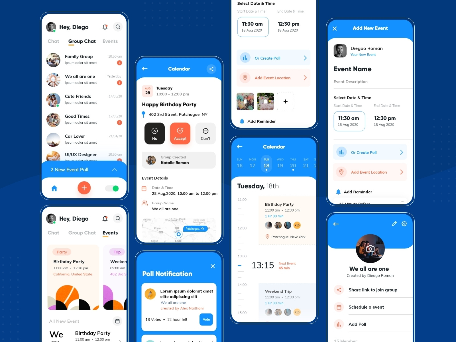 Event App & Chat App by Juhi Singh on Dribbble