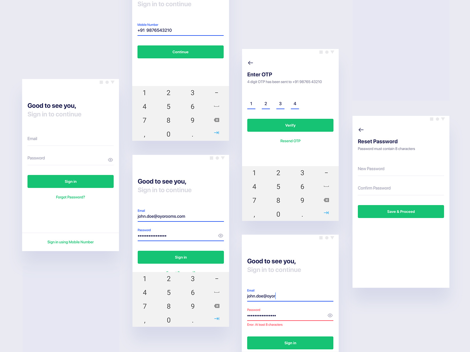 Login Flow - OYO Sales App by Satya Yadav on Dribbble