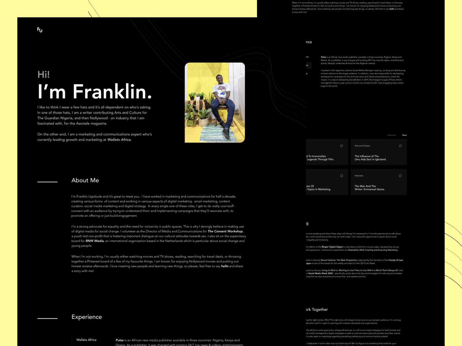 Frank - Personal Website by Anisat Yunusa on Dribbble
