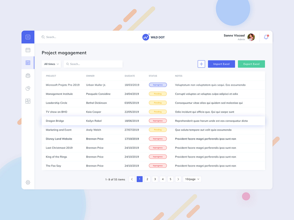 Daily UI #02 / Dashboard Project Management by Henry Nguyen on Dribbble