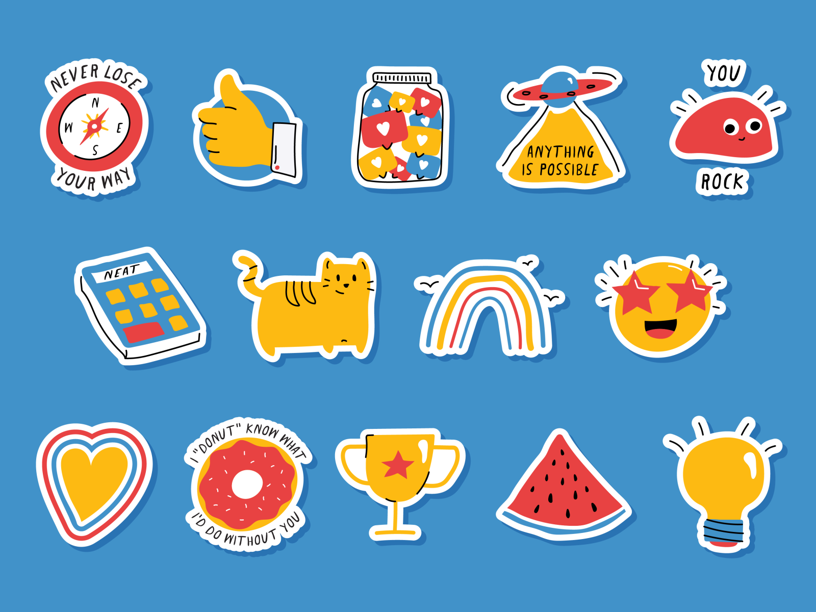 Hand-Drawn Sticker Set by Clint Hess on Dribbble