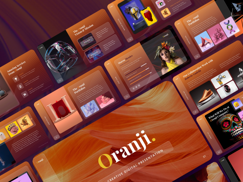 Oranji – Creative Glassmorphism #Presentation Template by Kholid ...