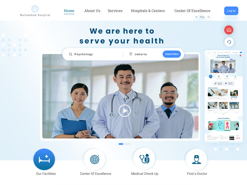 Hospital Website Landing Page Design by Pratomo Sidiq on Dribbble