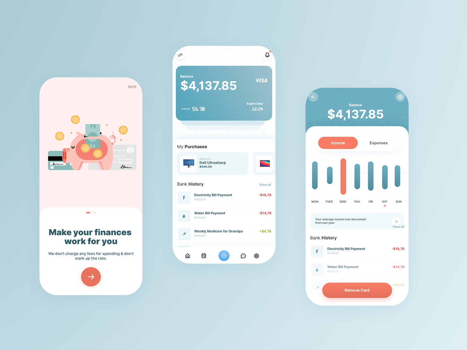 Minimalist Mobile App Design by Peter Garcia on Dribbble