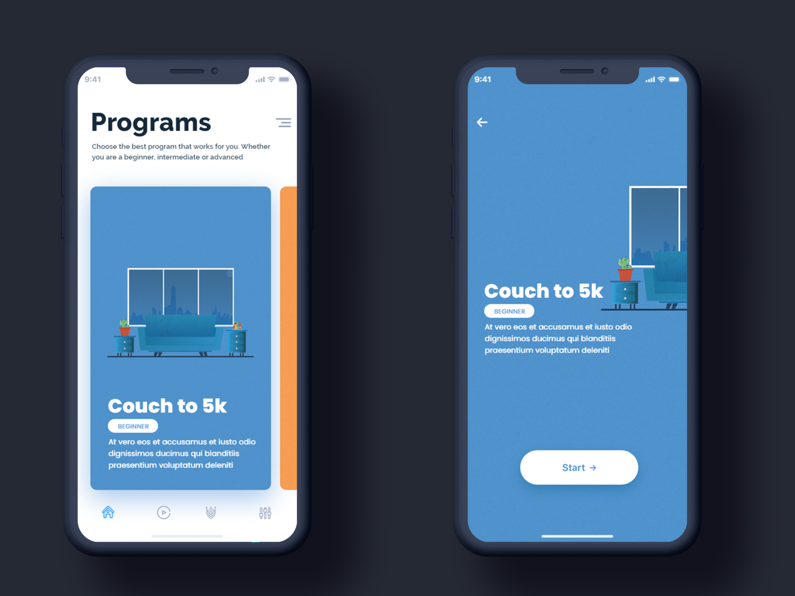 Running App First screens by Peter Garcia on Dribbble
