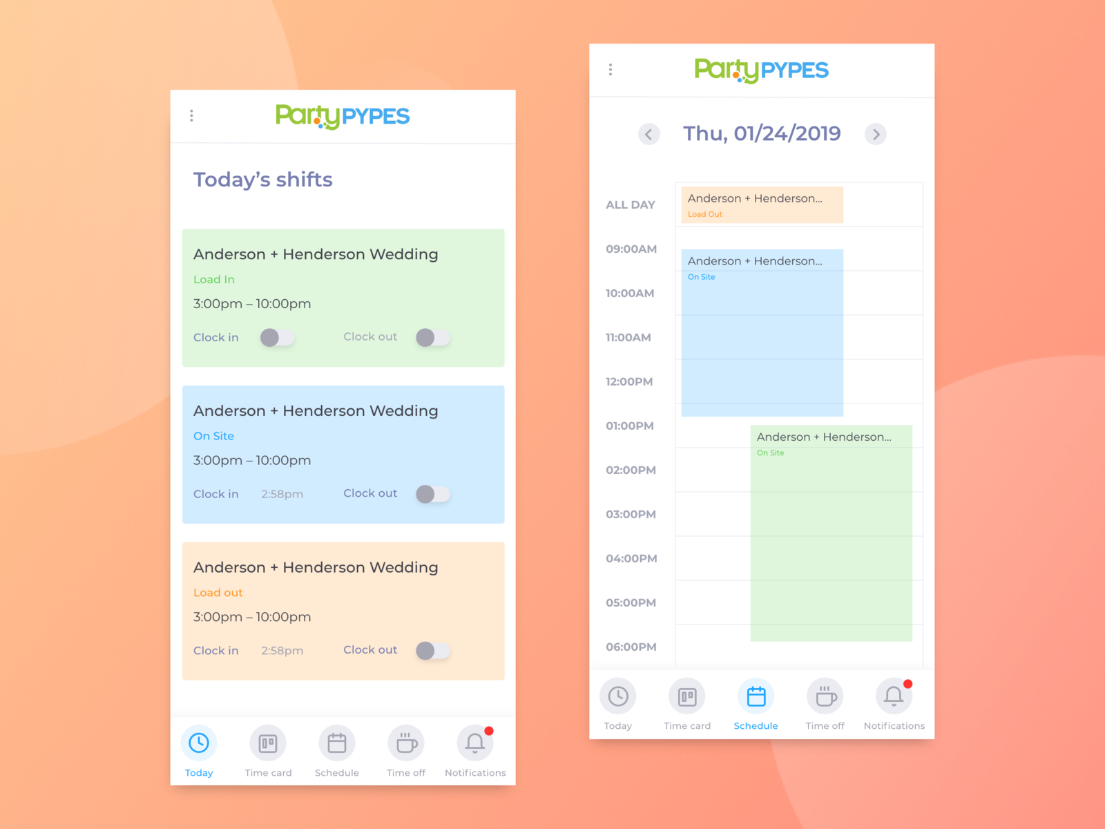 Staff management app by Ana on Dribbble