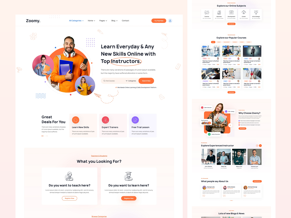E-Learning Platform Landing Page by Hossain 👑 on Dribbble