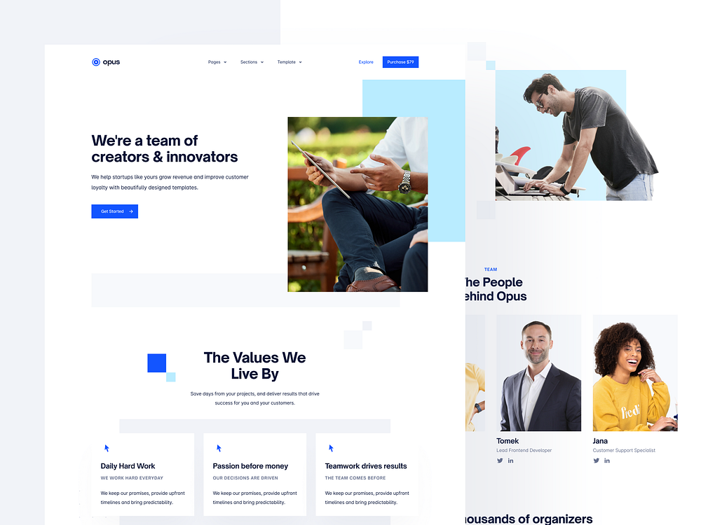 About Us Page: Opus UI Kit for Webflow by Oğuz Yağız Kara on Dribbble