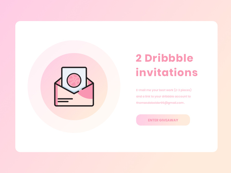 2 Dribbble invitations by Thomas Debelder on Dribbble