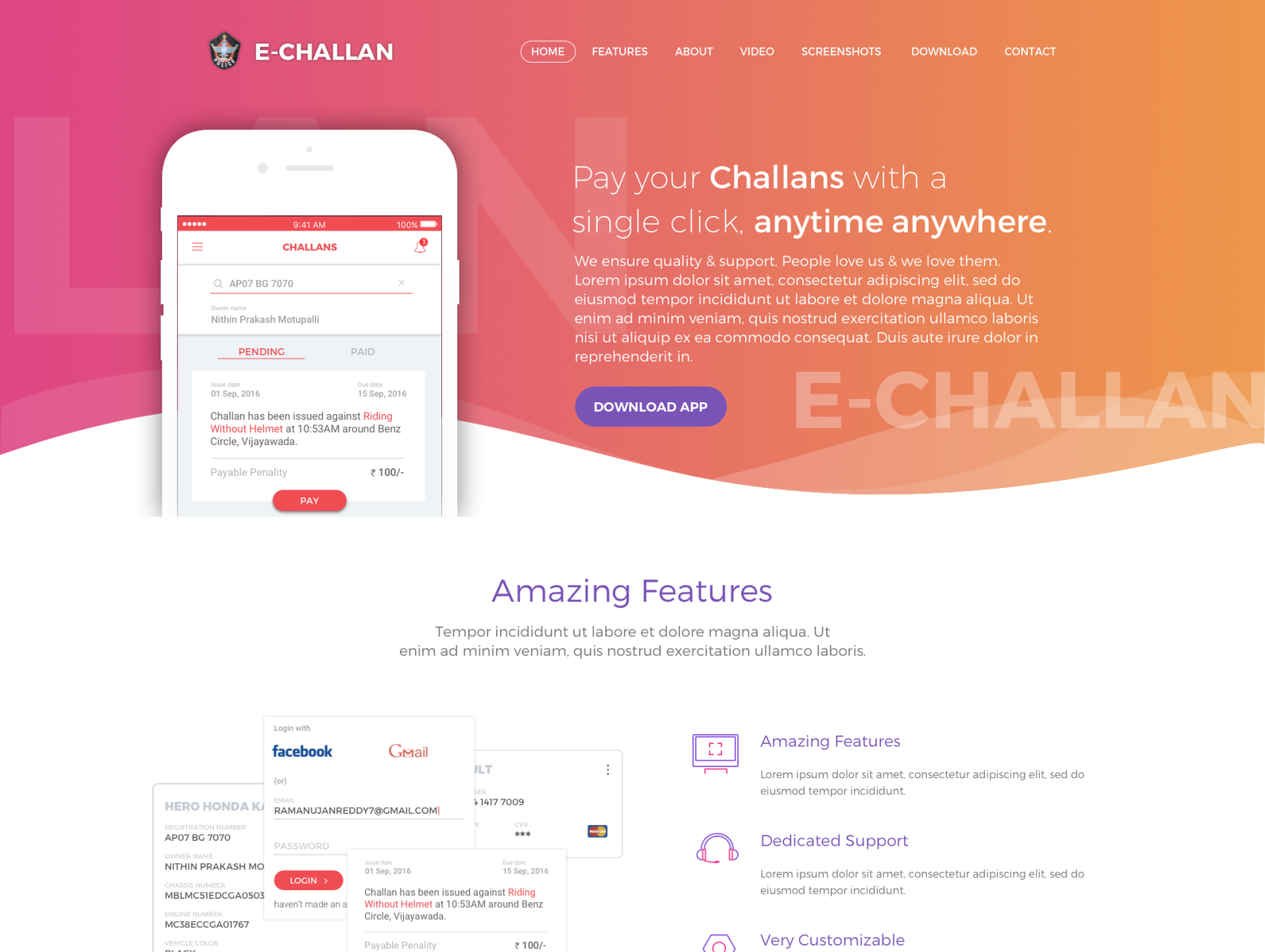 E CHALLAN WEBSITE by Nithin Prakash Motupalli on Dribbble