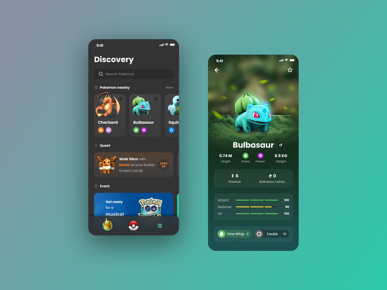 Pokemon GO UI by sakasaki on Dribbble