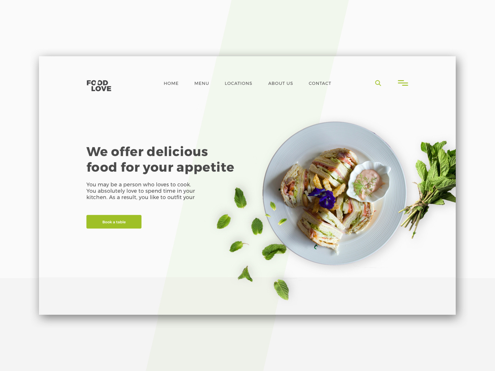 Restaurant Header by Hammad Mir on Dribbble