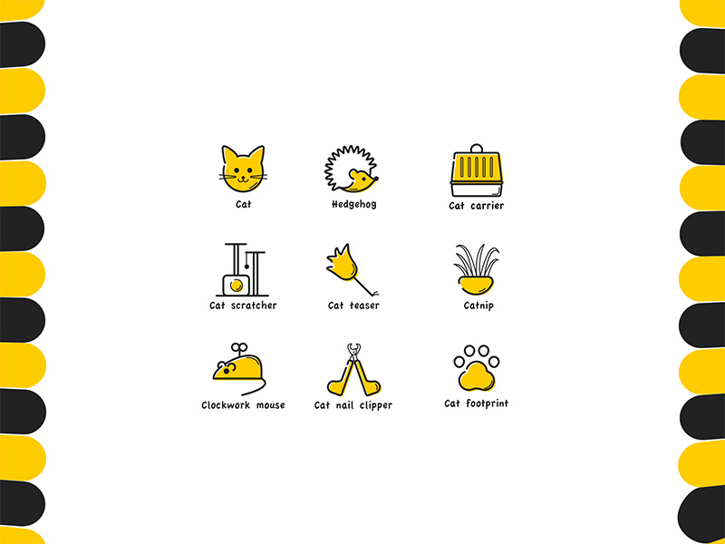 9 icons for cat~ by Jessie Z on Dribbble