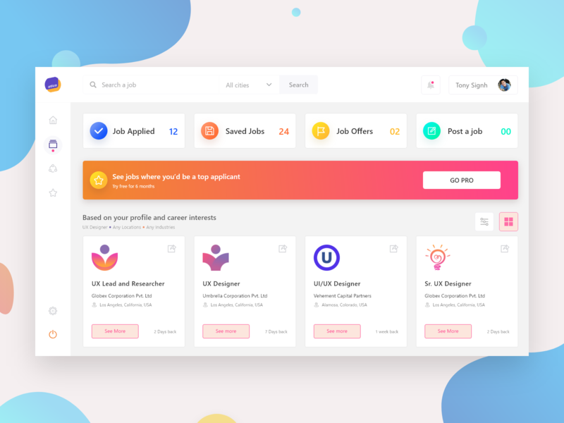 Job Portal Dashboard by Pavan Penurkar on Dribbble