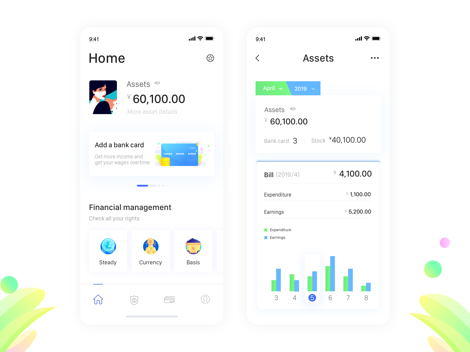 Personal asset home page and billing page by fireman on Dribbble