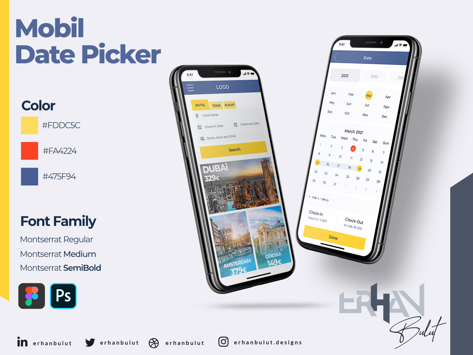 Date Picker Mobil | Ui Design by Erhan Bulut on Dribbble