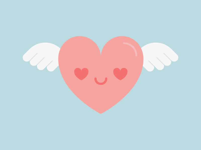 Cute Kawaii Flying Heart by Kassy on Dribbble