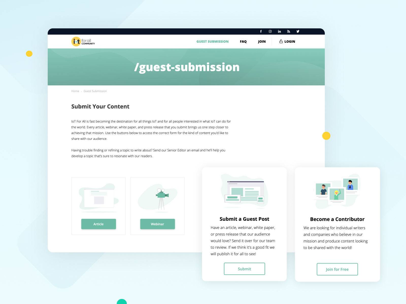 IoT For All Community Site by Nadia Jamrozik for IoT For All on Dribbble