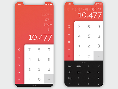 Calculator (#DailyUI #004) by Felipe Linares on Dribbble