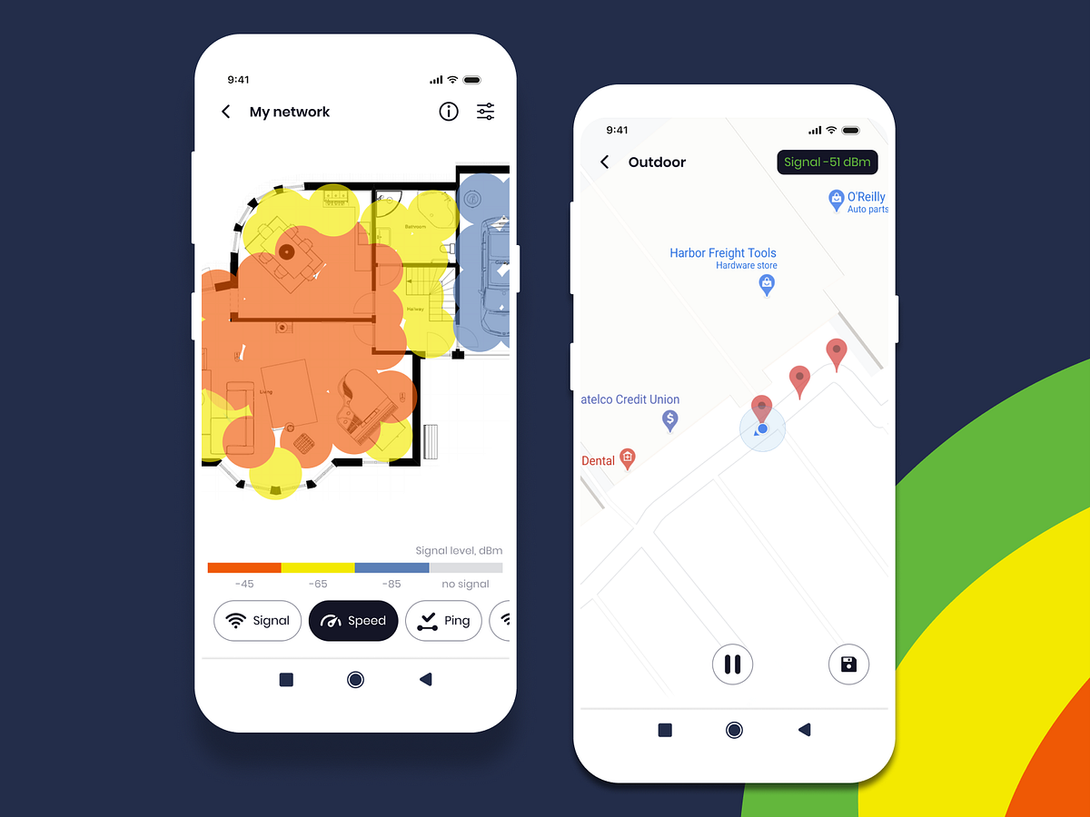 Wi-Fi heatmap - mobile application by Nick Reev on Dribbble