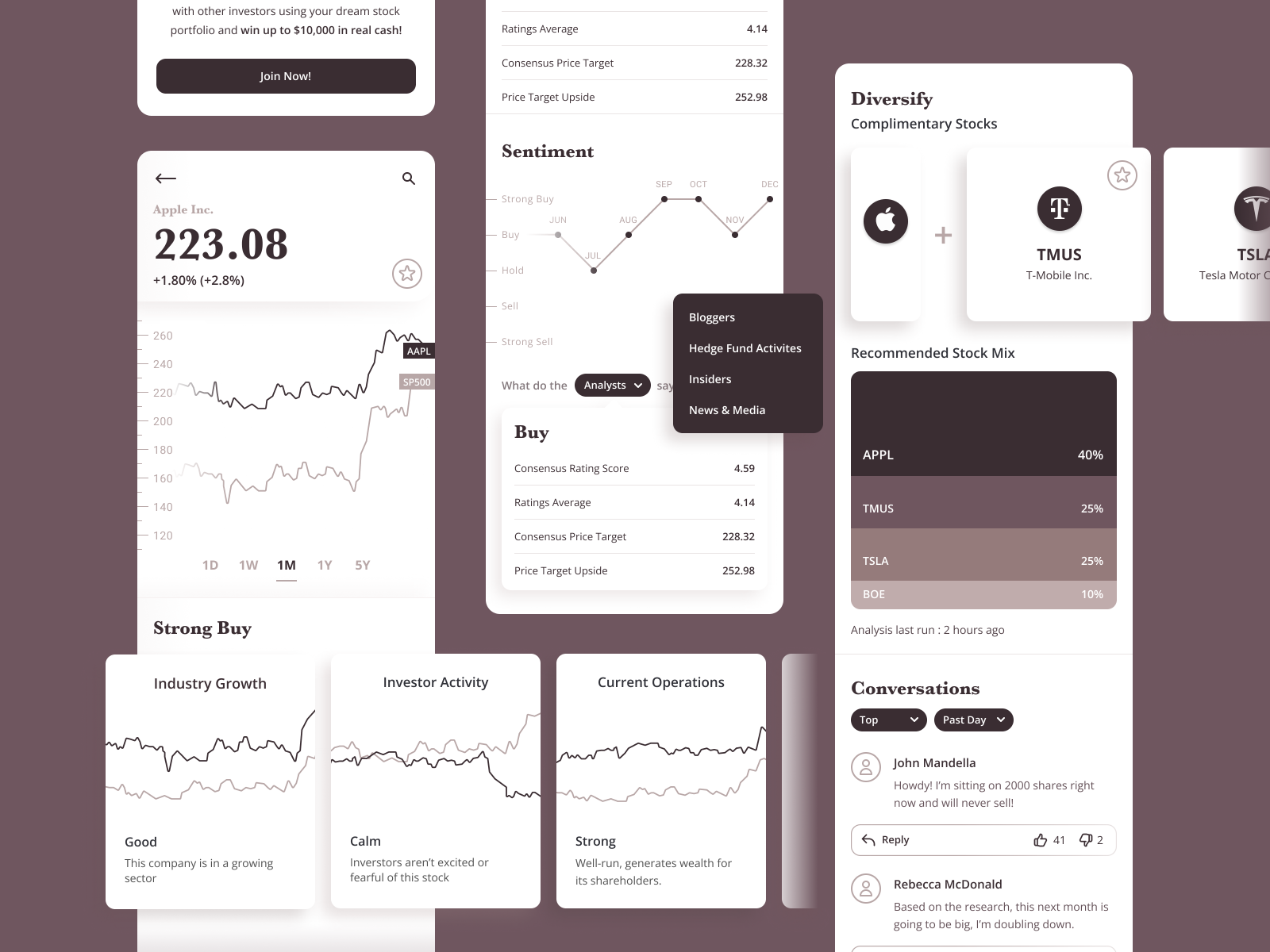 Mobile Stock Analysis by Daniel Rasmussen on Dribbble