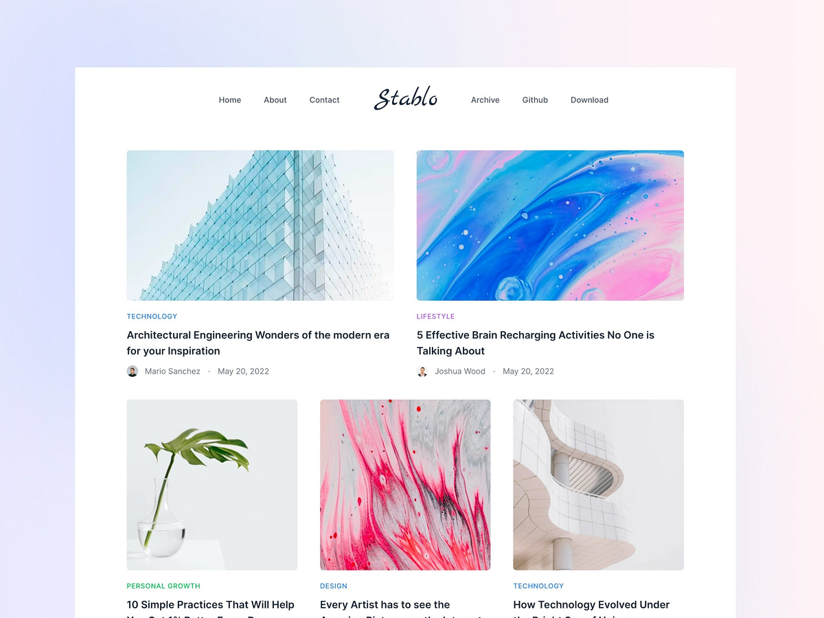 Stablo - JAMStack SaaS & Startup Blog Template by Surjith S M on Dribbble