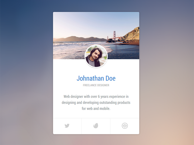 Profile Vcard - Codepen (HTML / CSS3) by Surjith S M on Dribbble