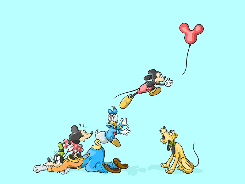 Disney balancing illustration by Matt Jones – Jones Studio on Dribbble