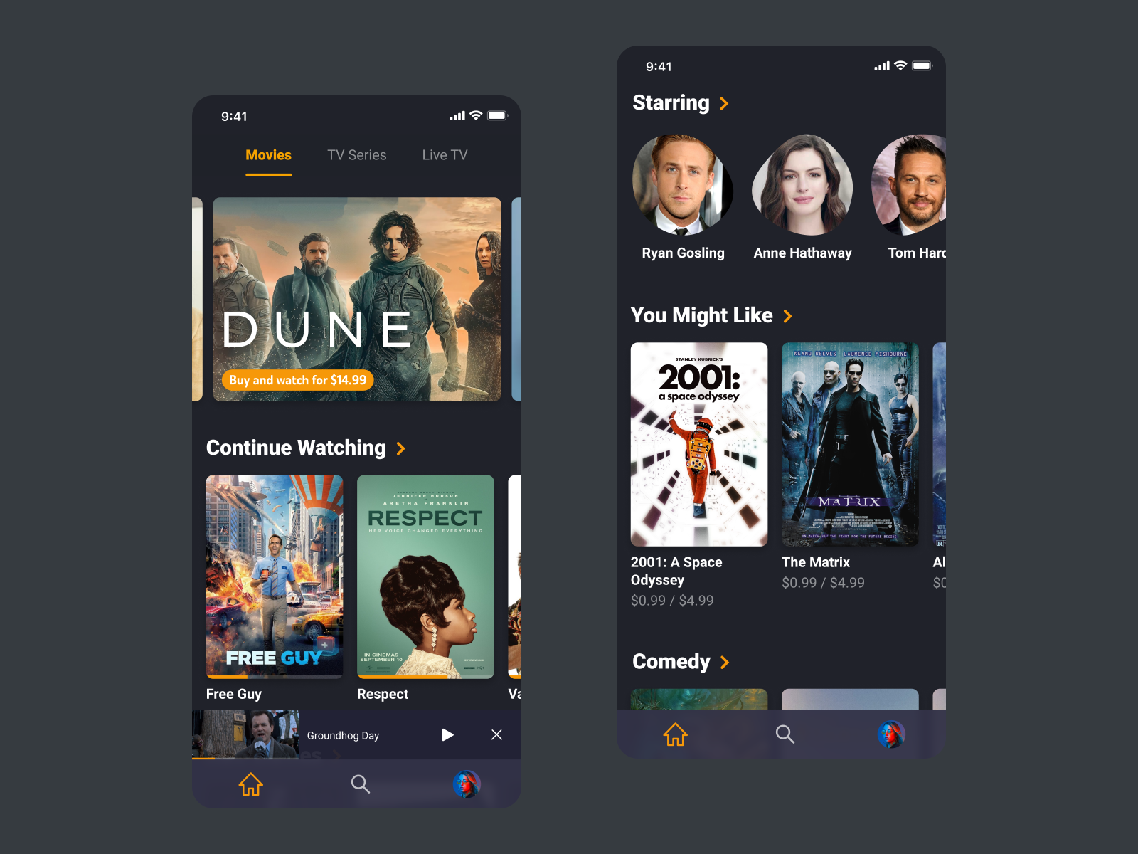 Streaming App by Ivan Bsko on Dribbble