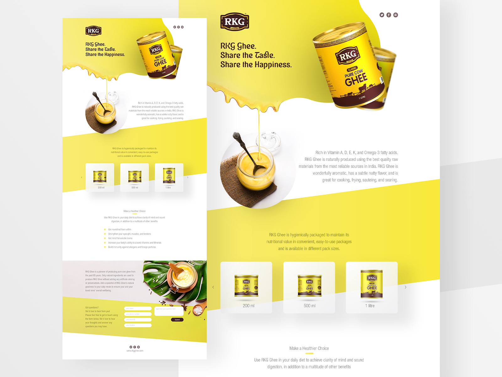 RKG Ghee Landing Page Design by Boban mk on Dribbble
