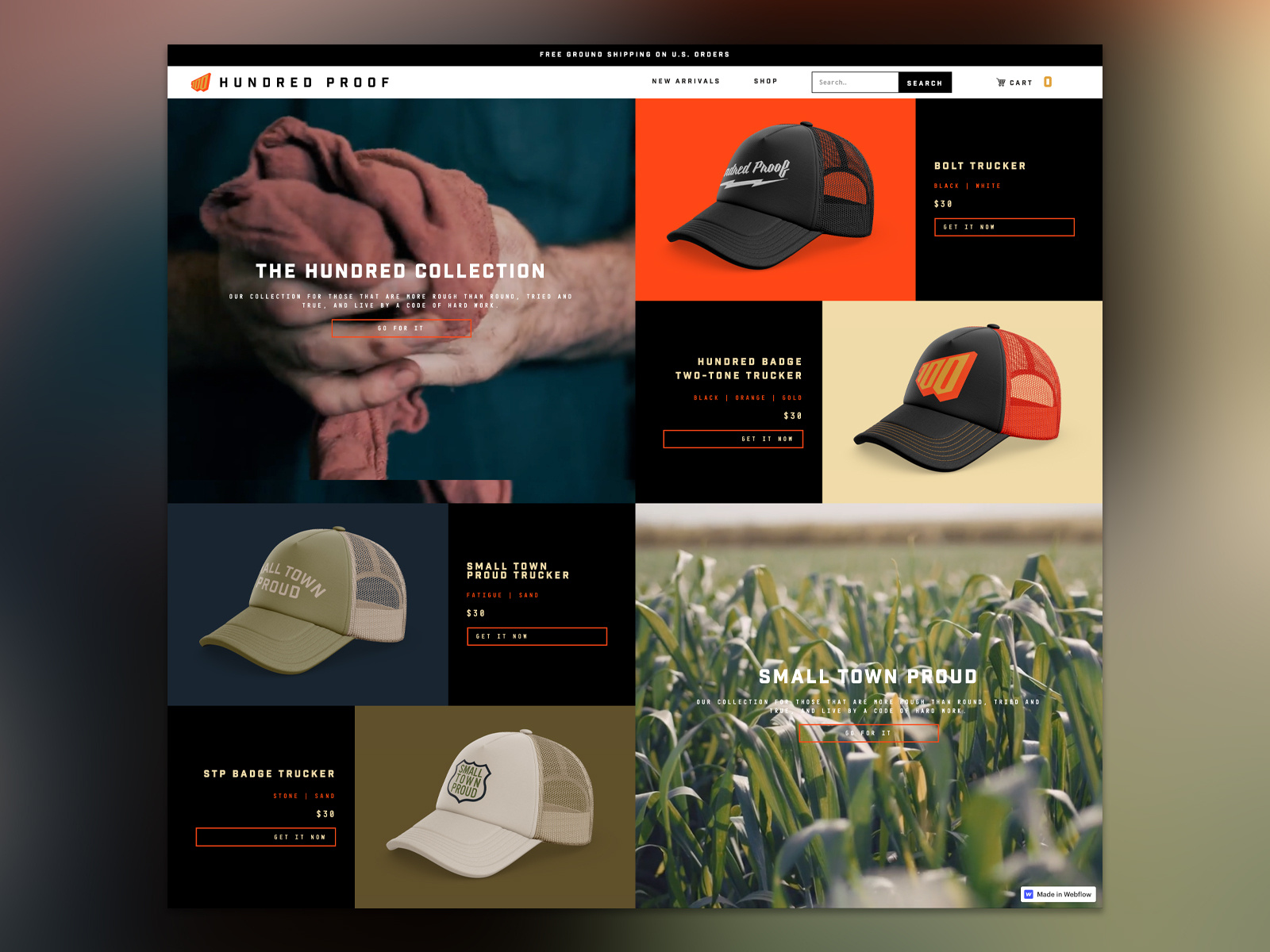 Hundred Proof Hats Ecommerce Website by Nick Lawhon on Dribbble