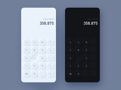 Calculator mobile ui by Yin Fang on Dribbble