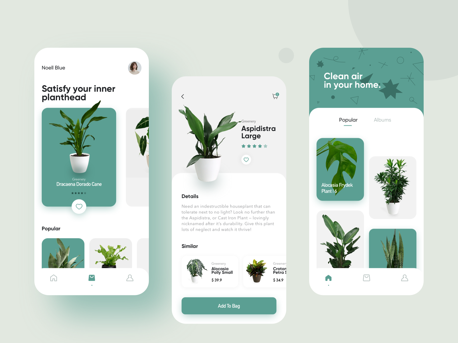 Greenery application ui by Yin Fang on Dribbble