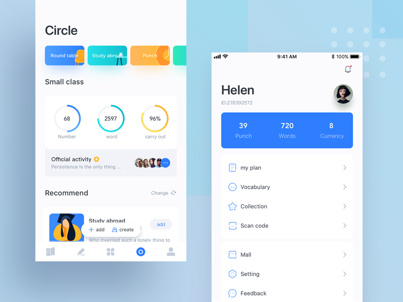 Back word app by Yin Fang on Dribbble